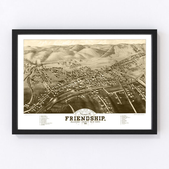 Friendship Map 1882 Old Map of Friendship New York Art - Etsy