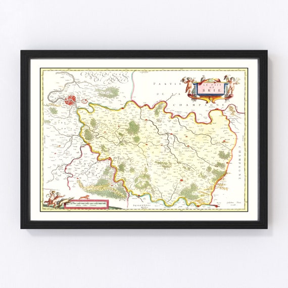 Brie Map 1665 Old Map of Brie France Art Vintage Print - Etsy