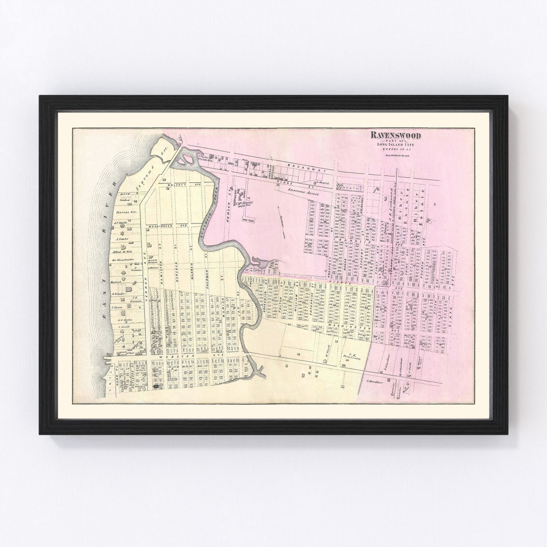 Ravenswood Long Island Map 1873 Old Map of Ravenswood Long Island New ...