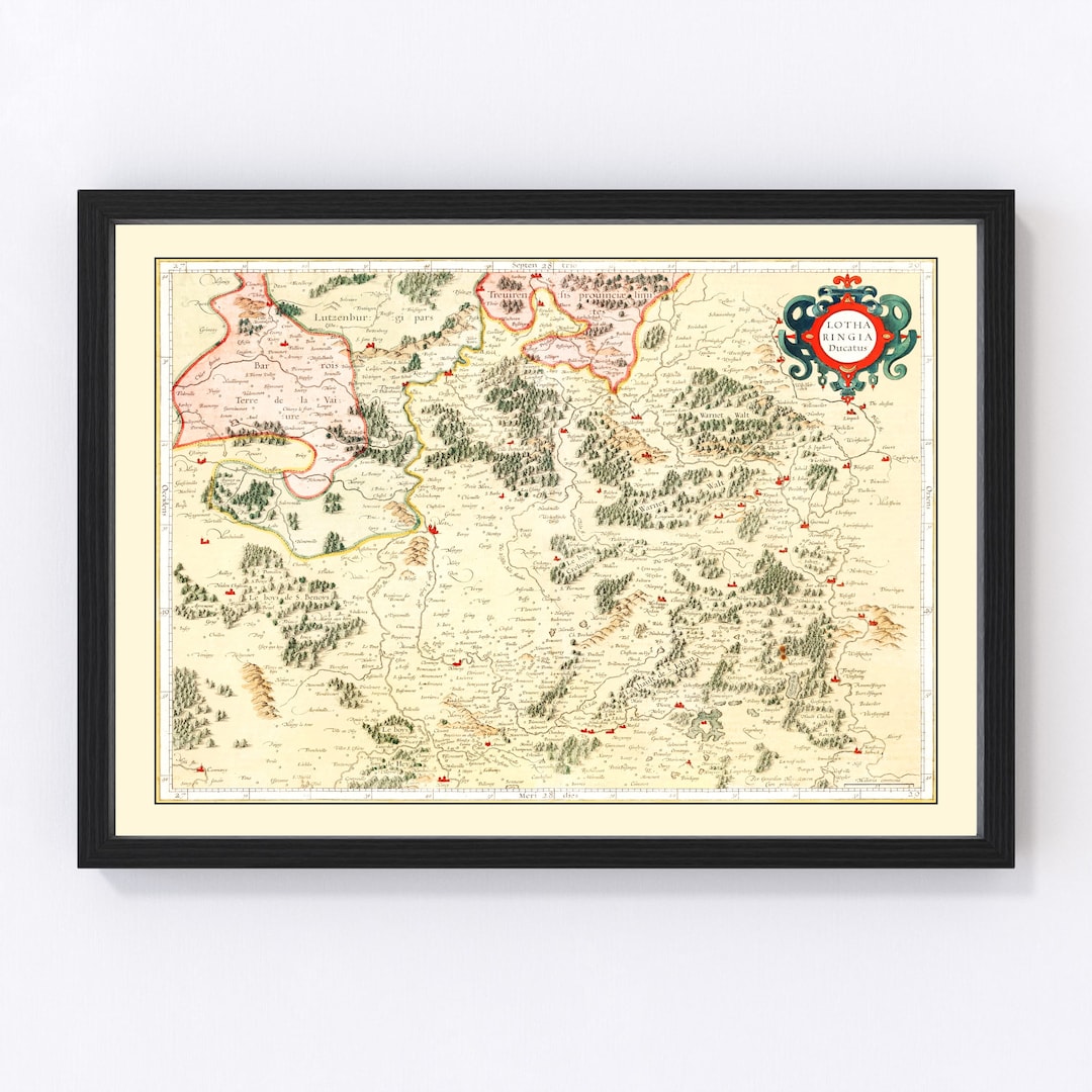 Lorraine France Map 1623 Old Map of Lorraine France France Art Vintage ...