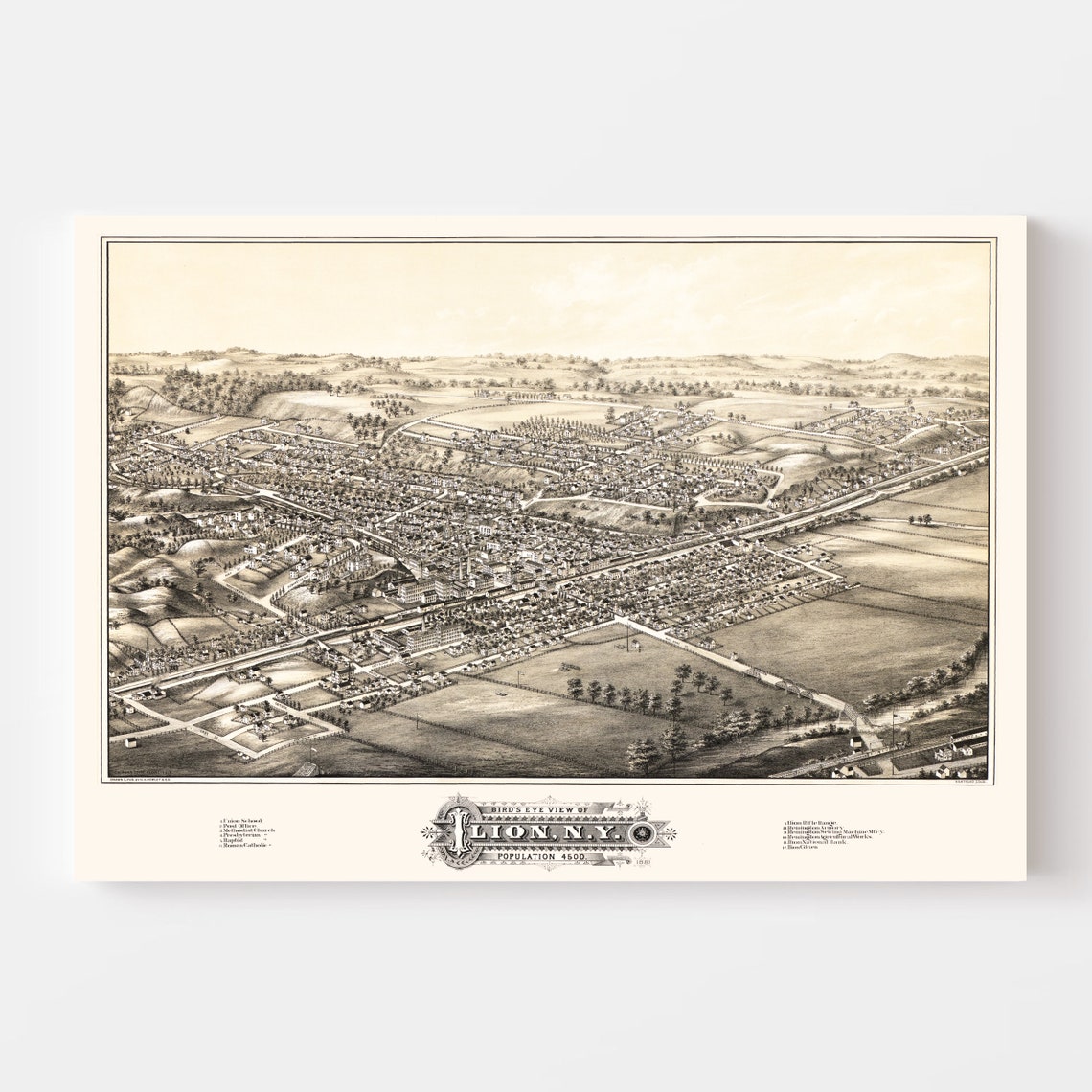 Ilion Map 1881, Vintage Ilion Map, Old Ilion New York Art, Wall Art ...