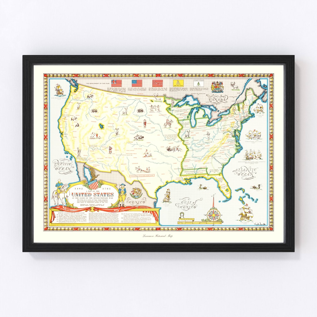 United States Map 1957, Vintage United States Map, Old United States ...