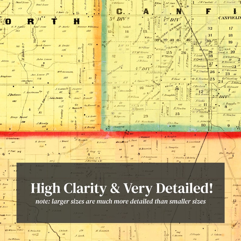 Mahoning County Ohio Map 1860 Old Map of Mahoning County - Etsy