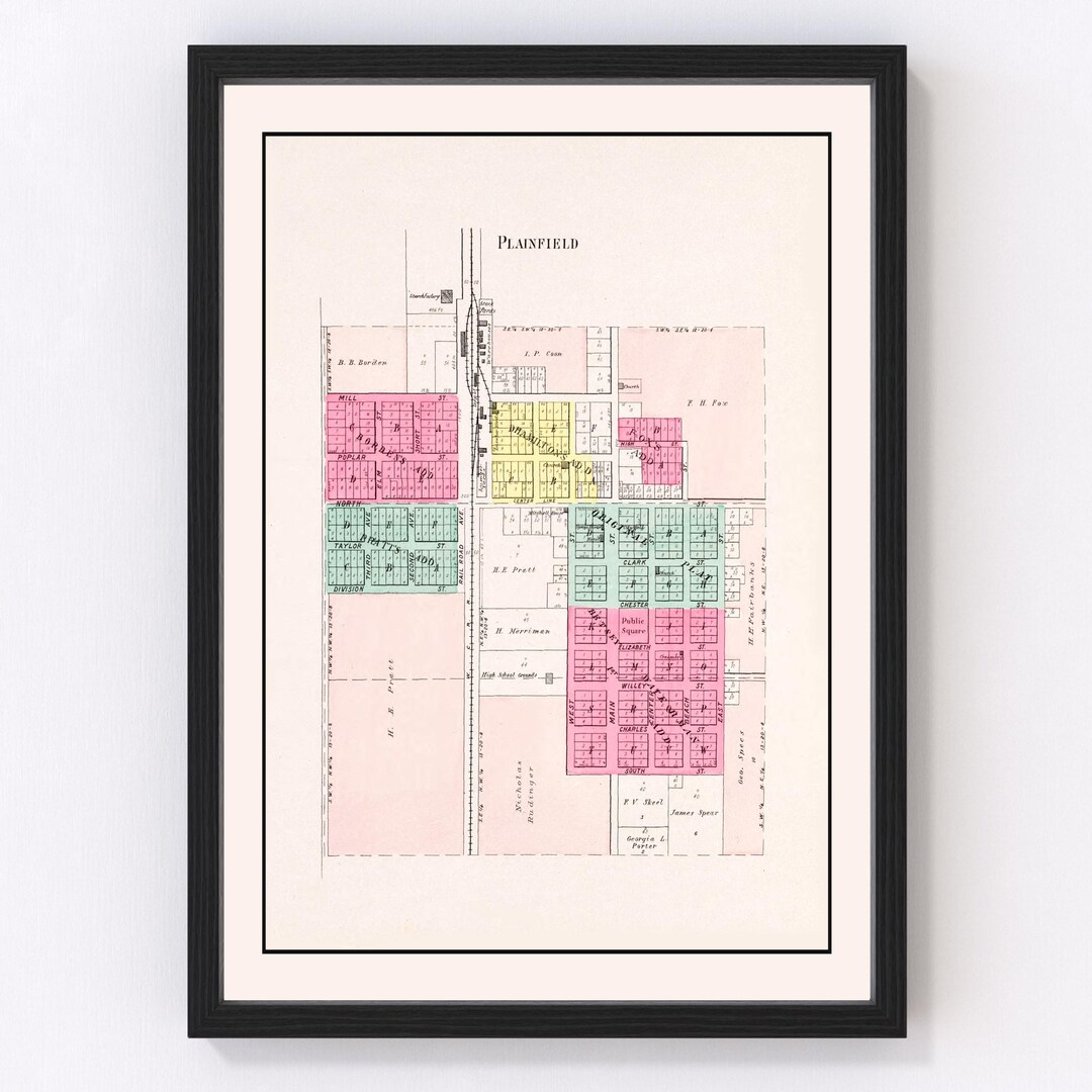 Plainfield Map 1906 Old Map of Plainfield Wisconsin Art Vintage Print ...