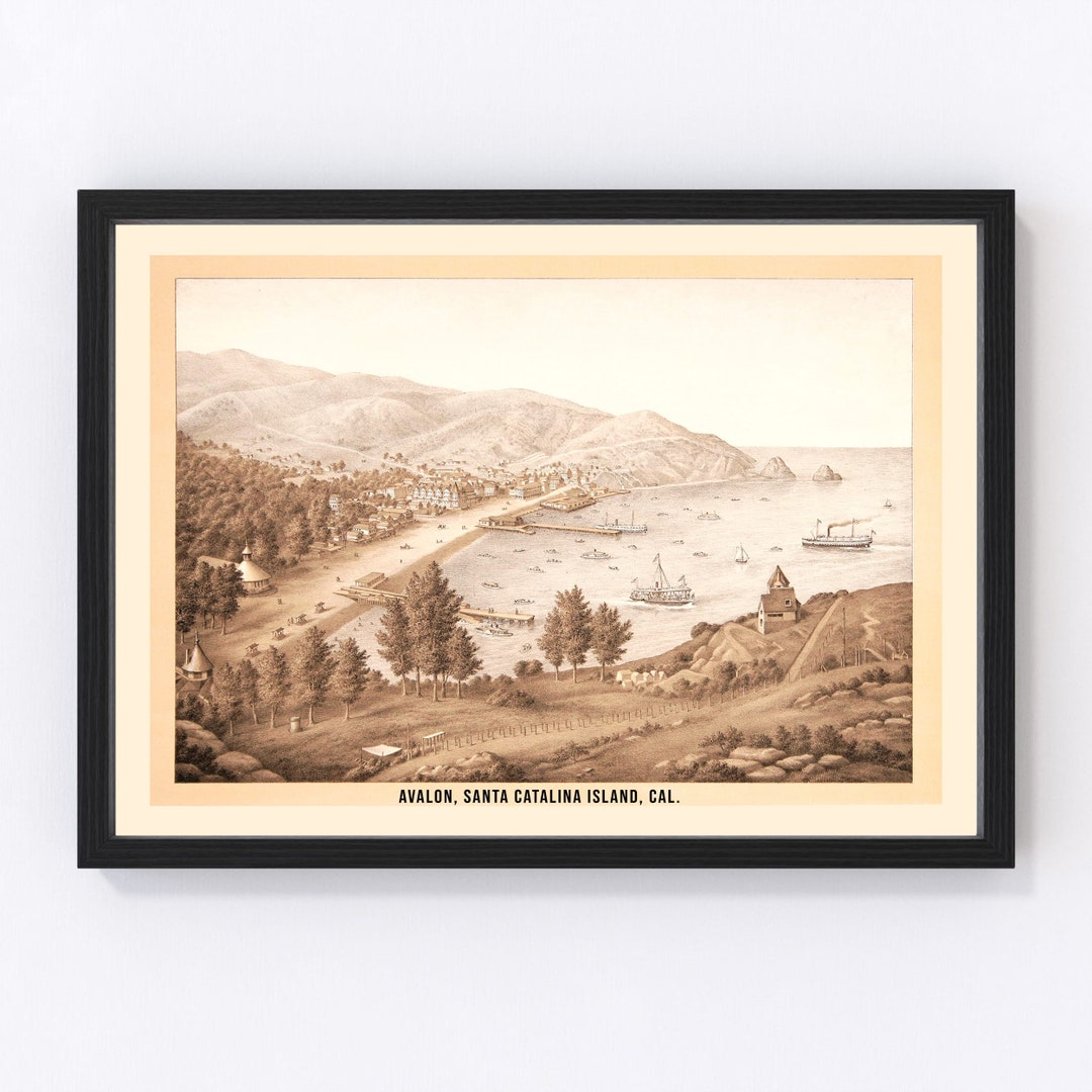 Avalon Map 1885, Vintage Avalon Map, Old Avalon California Art, Wall ...