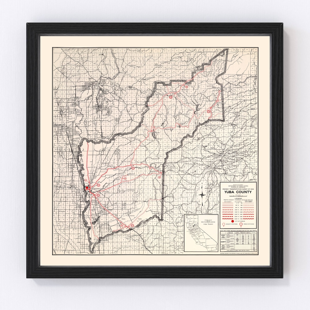 Yolo County Map 1935, Vintage Yolo County Map, Old Yolo County ...