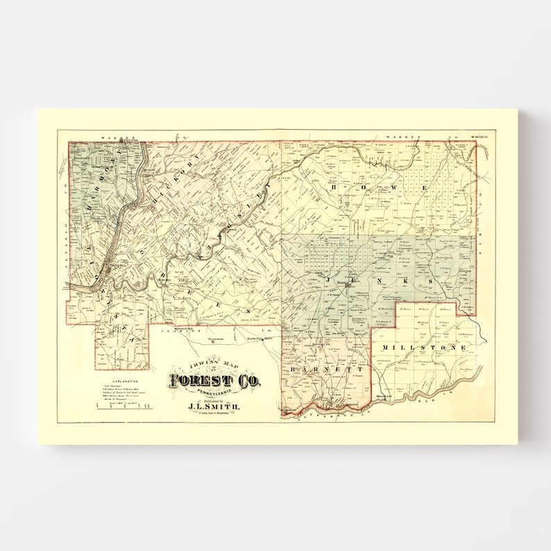 Forest County Pennsylvania Map 1876 Old Map of Forest County - Etsy