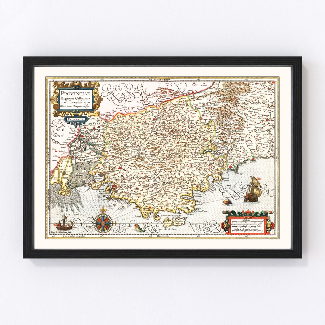 Gaul Region of France Map 1623 Old Map of Gaul Region of France France ...