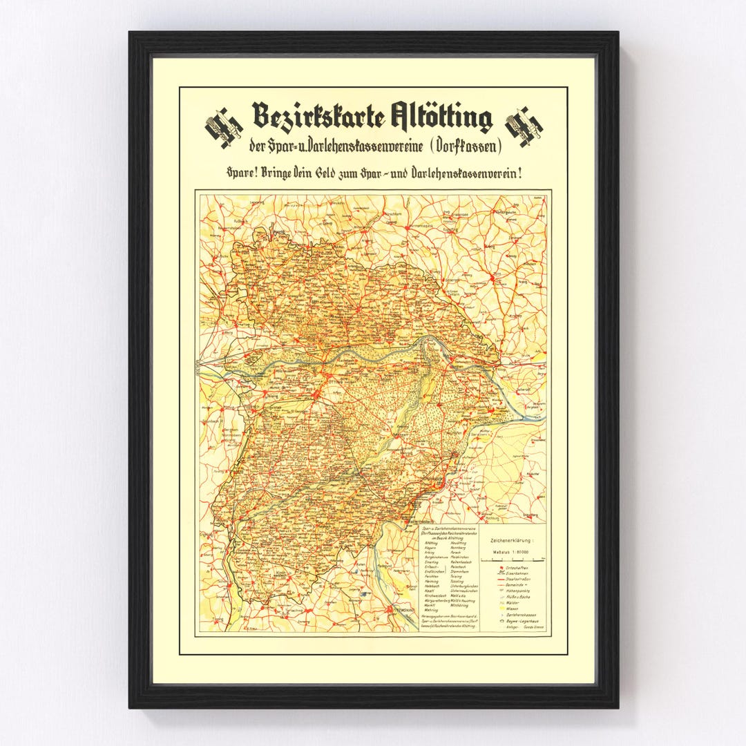 Germany Map 1934, Vintage Germany Map, Old Germany Art, Wall Art Gift ...