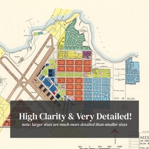 Keesler Air Force Base Vicinity Map 1950, Vintage Keesler Air Force ...