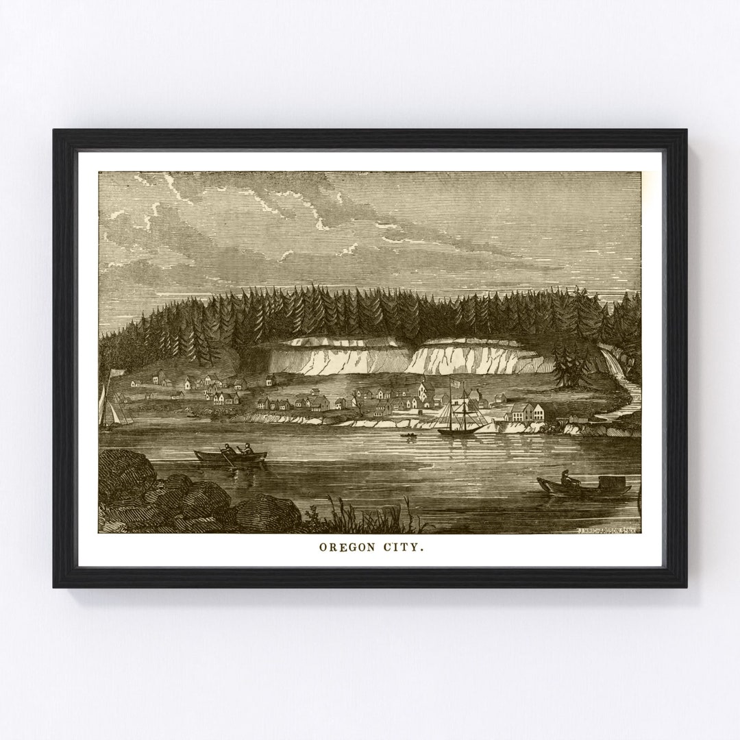 Oregon City Map 1880 Old Map of Oregon City Oregon Art Vintage Print ...