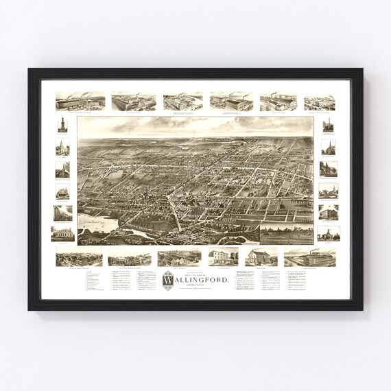 Wallingford Map 1905 Old Map of Wallingford Connecticut Art - Etsy