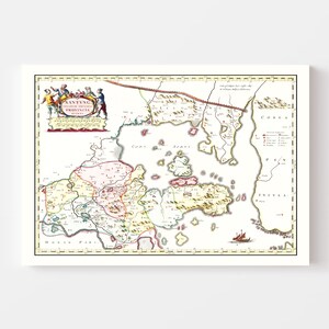 Shantung Map 1665 Old Map of Shantung China Art Vintage Print Framed ...