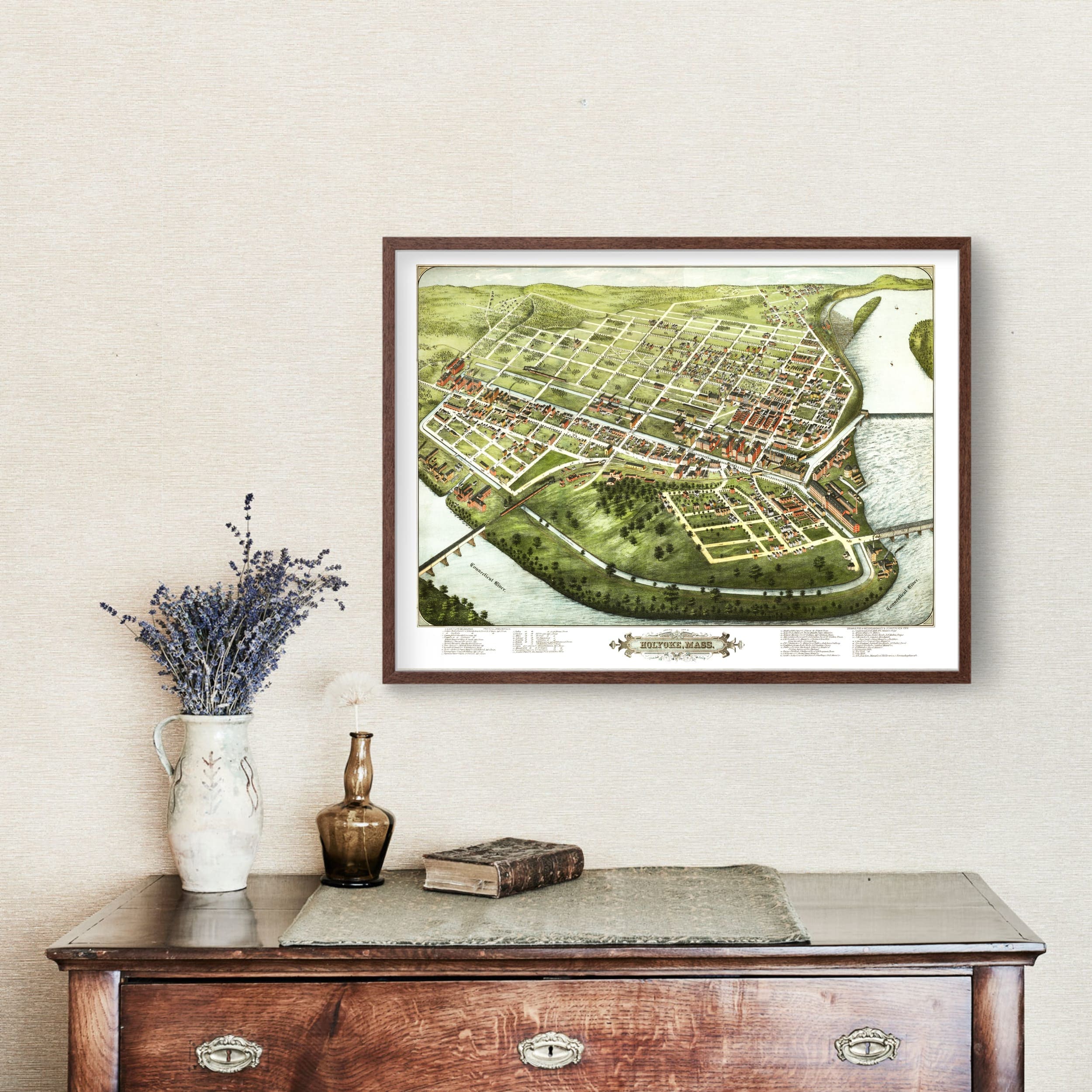 Holyoke Map 1877 Old Map of Holyoke Massachusetts Art - Etsy