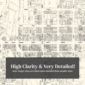 Flint Map 1929 Old Map of Flint Business Section Michigan Art Vintage ...