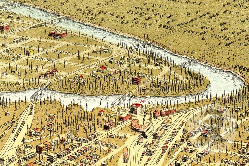 Vintage Spokane Map 1905 Old Map of Spokane Washington | Etsy