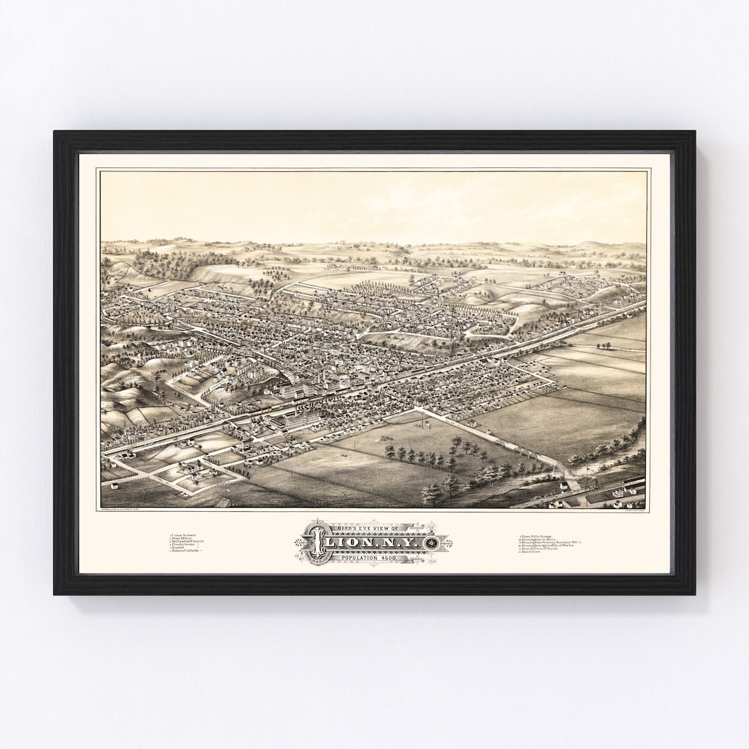Ilion Map 1881 Old Map of Ilion New York Art Vintage Print Framed ...