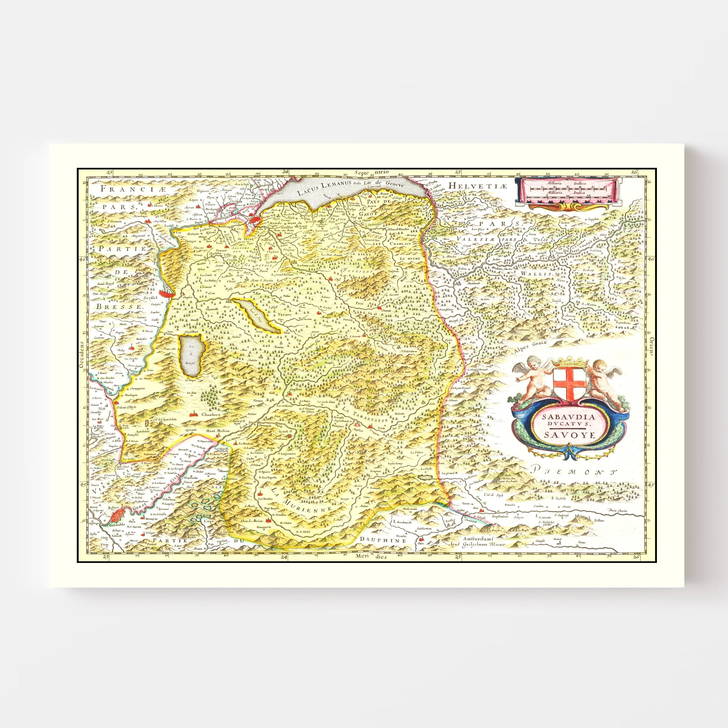 The Savoy Region Map 1665 Old Map of the Savoy Region Italy - Etsy