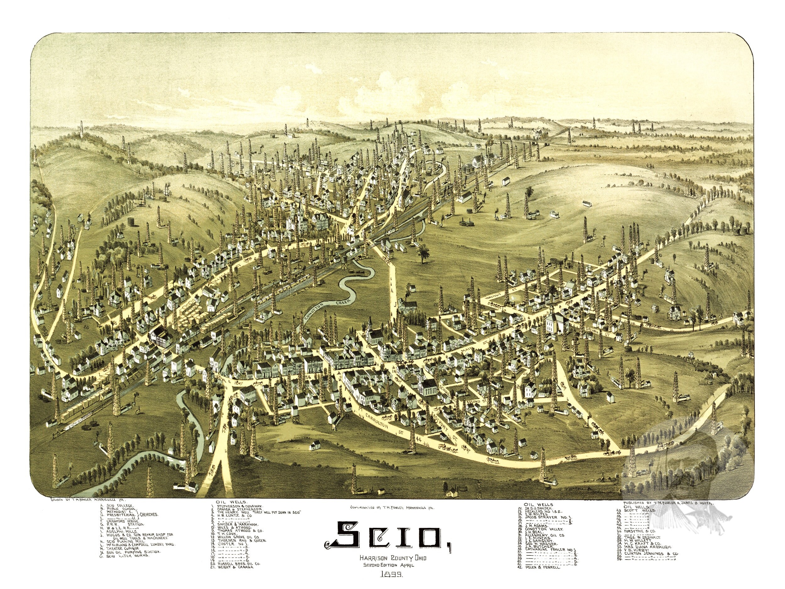 Scio Ohio Vintage Map From 1899 Old City Map Art Print of | Etsy