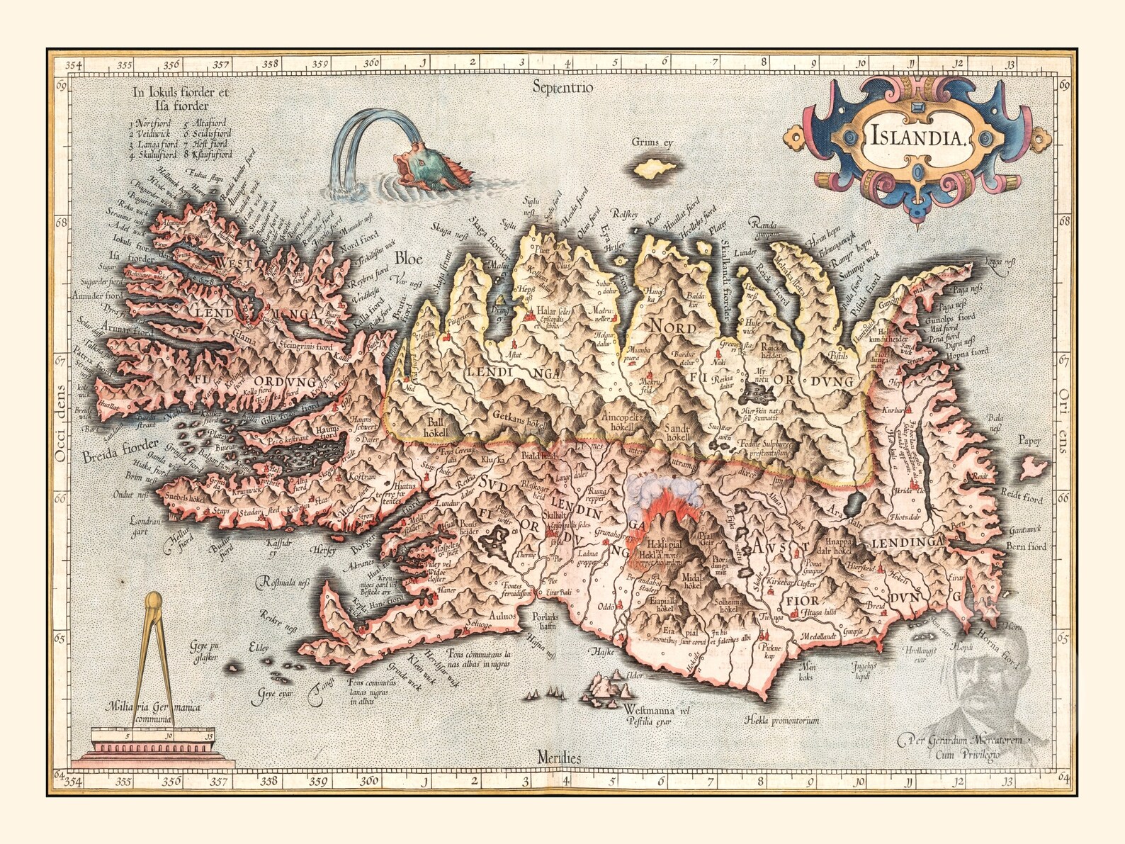 Iceland Map Art Vintage Print From 1623 Old Iceland Art - Etsy