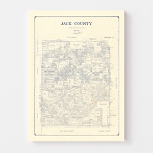 Jack County Map 1925, Vintage Jack County Map, Old Jack County Texas ...