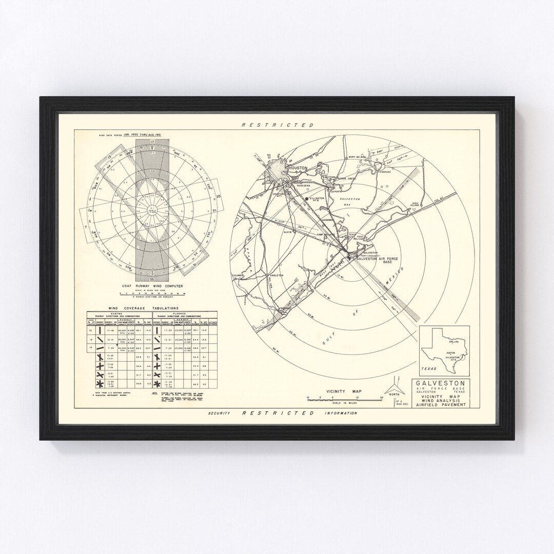 George Air Force Base Map 1952, Vintage George Air Force Base Map, Old ...
