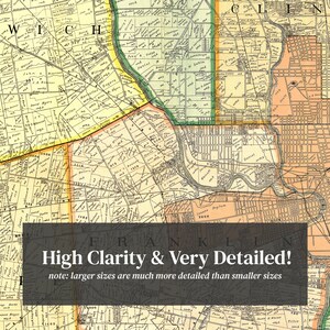 Franklin County Ohio Map 1895 Old Map of Franklin County Ohio Art ...