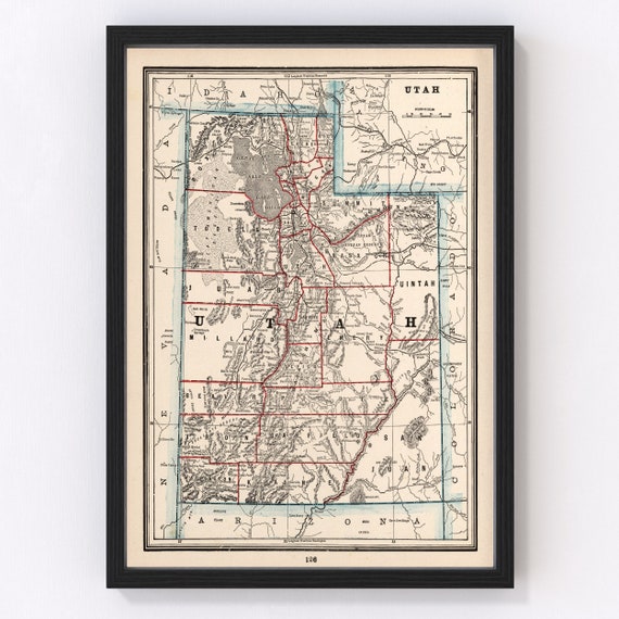 Old Historic Map Of Utah Antique Maps Of Utah Barry Lawrence