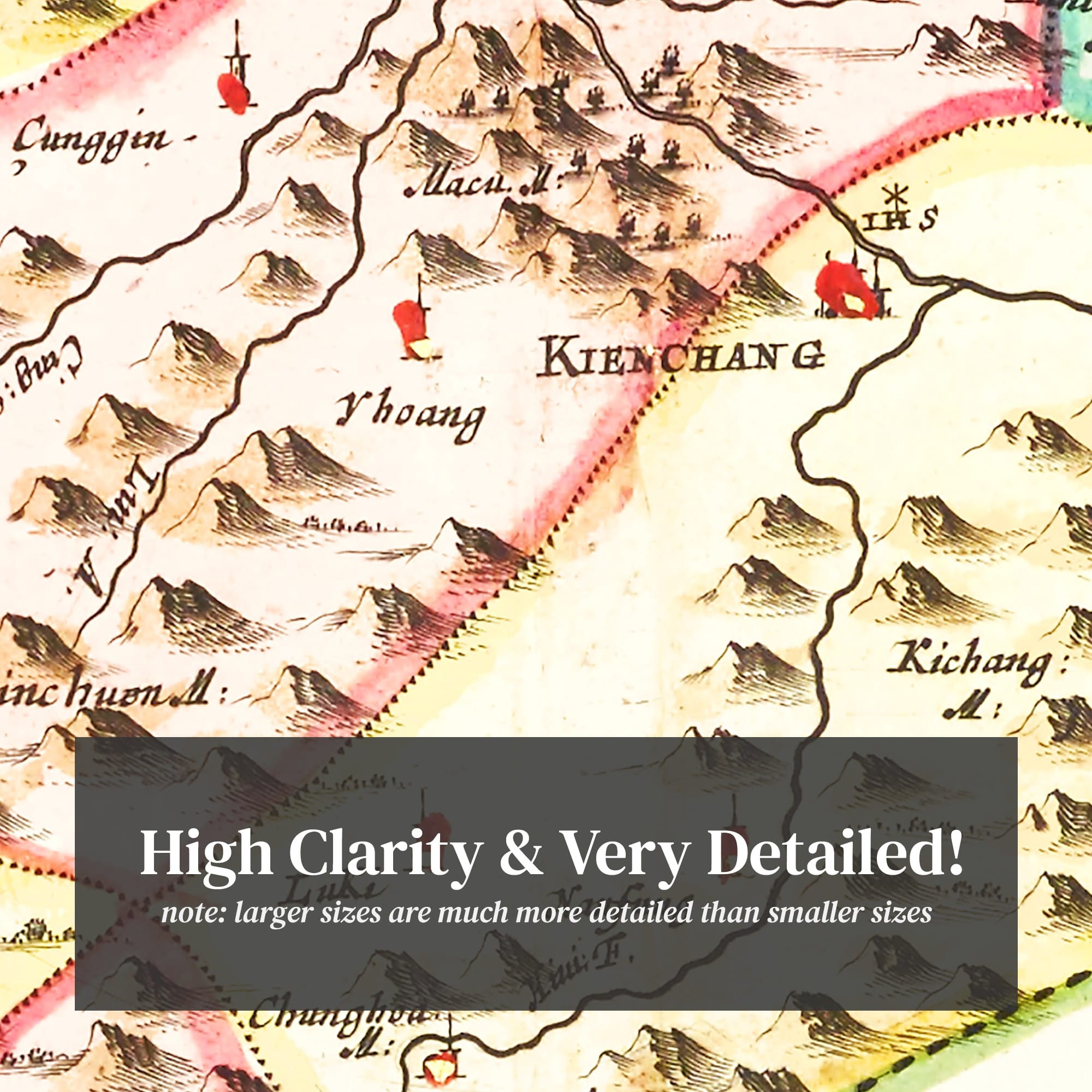 Jiangxi Map 1665 Old Map of Jiangxi China Art Vintage Print - Etsy