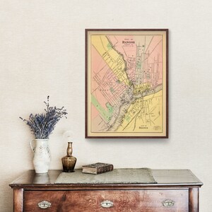 Bangor Map 1894, Vintage Bangor Map, Old Bangor Maine Art, Wall Art ...