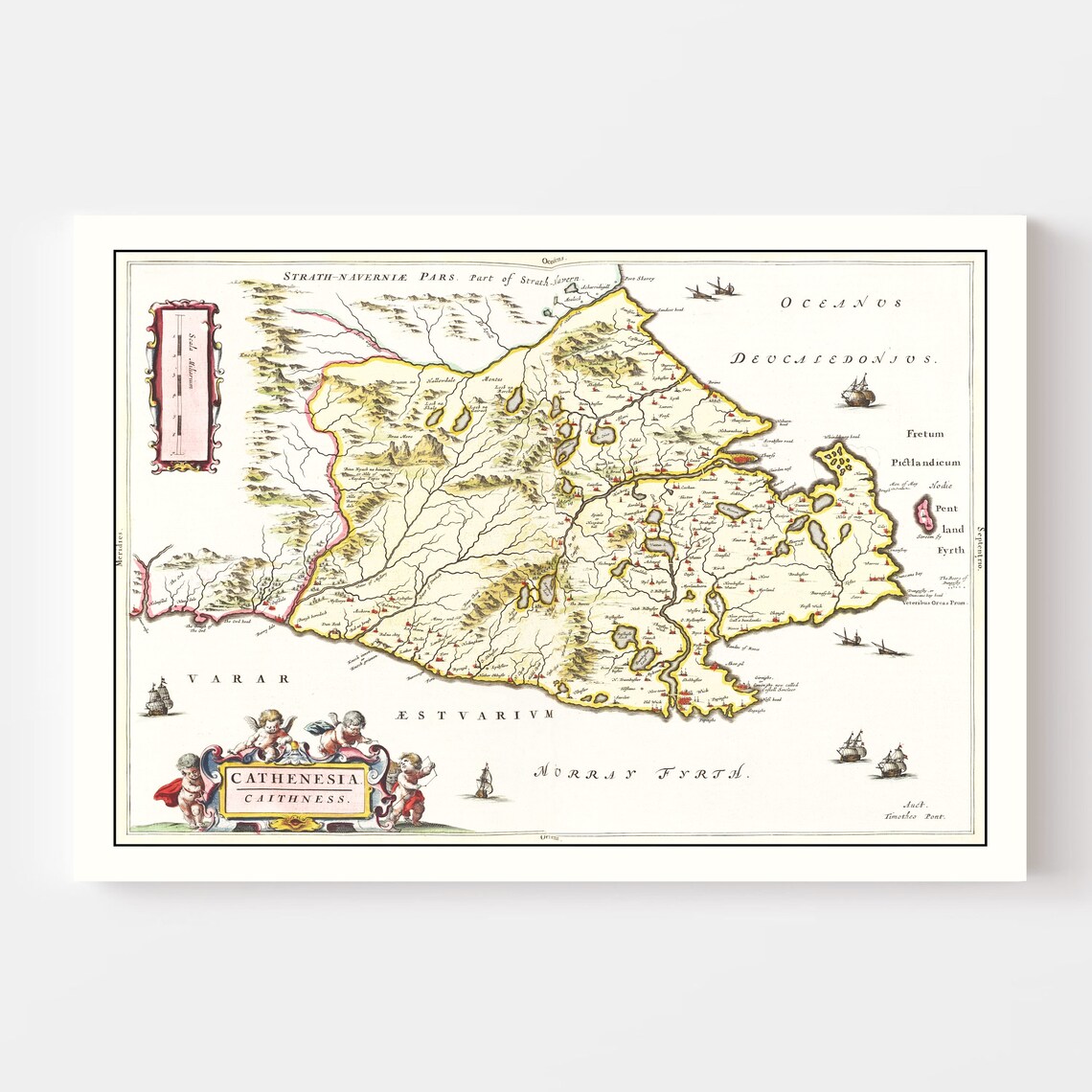 Caithness Map 1665 Old Map of Caithness Scotland Art Vintage - Etsy