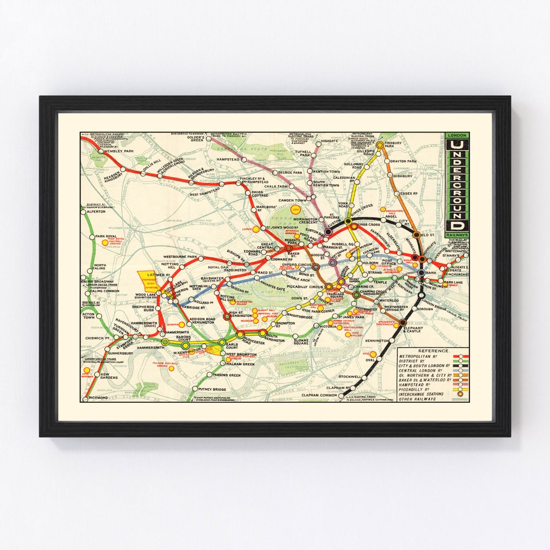 London Map 1912, Vintage London Map, Old London Art, Wall Art Gift for ...