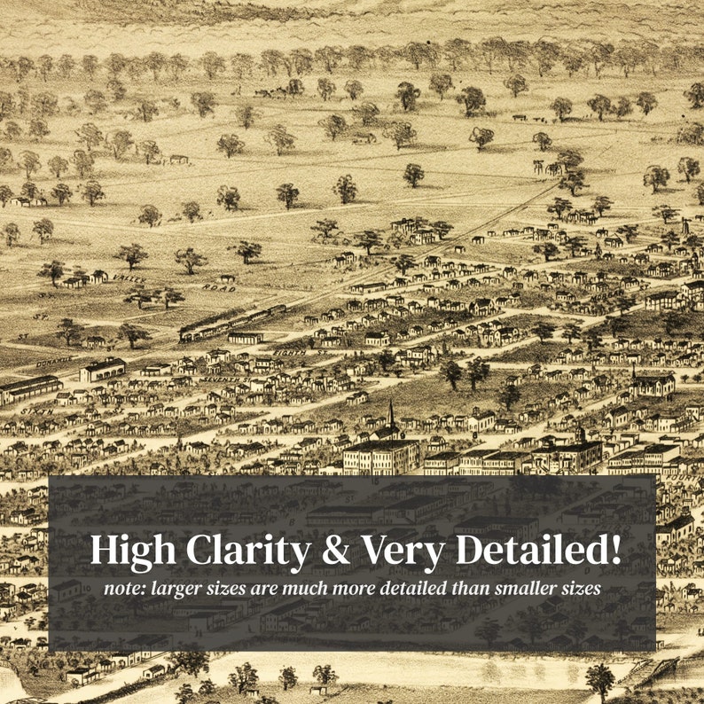 Santa Rosa Map 1876 Old Map of Santa Rosa California Art - Etsy
