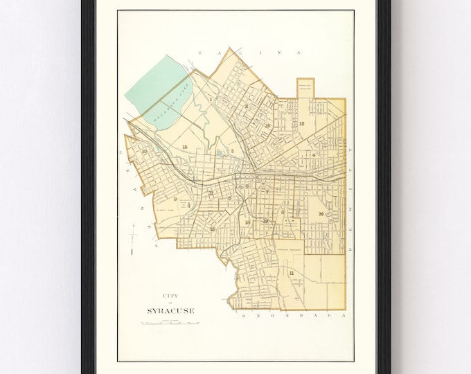 Old Syracuse NY Map 1918 Vintage Upstate New York City Atlas Poster - Etsy