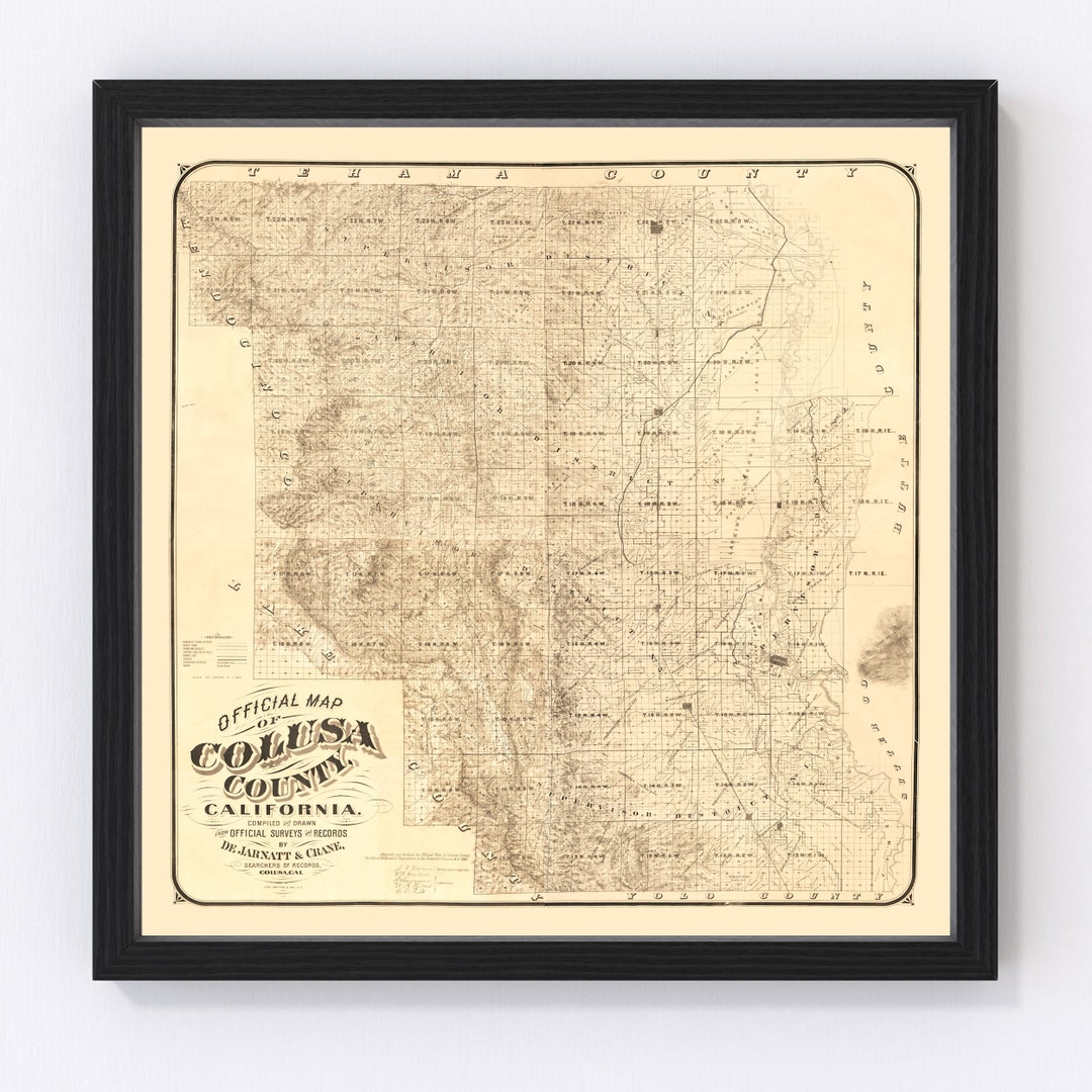Lousa County, California Vintage Map From 1885 - Old County Map Art ...