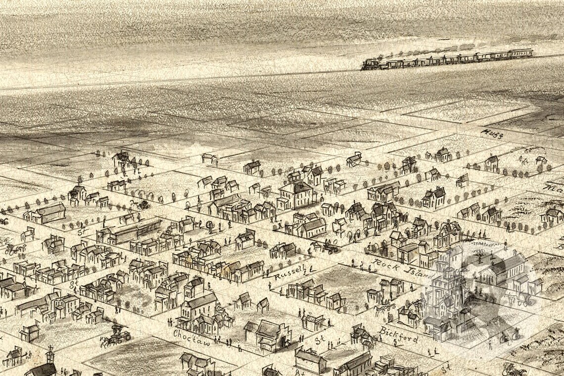 Vintage El Reno Map 1891 Old Map of El Reno Oklahoma | Etsy