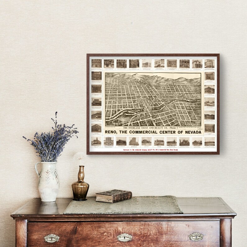 Reno Map 1907 Old Map of Reno Nevada Art Vintage Print - Etsy