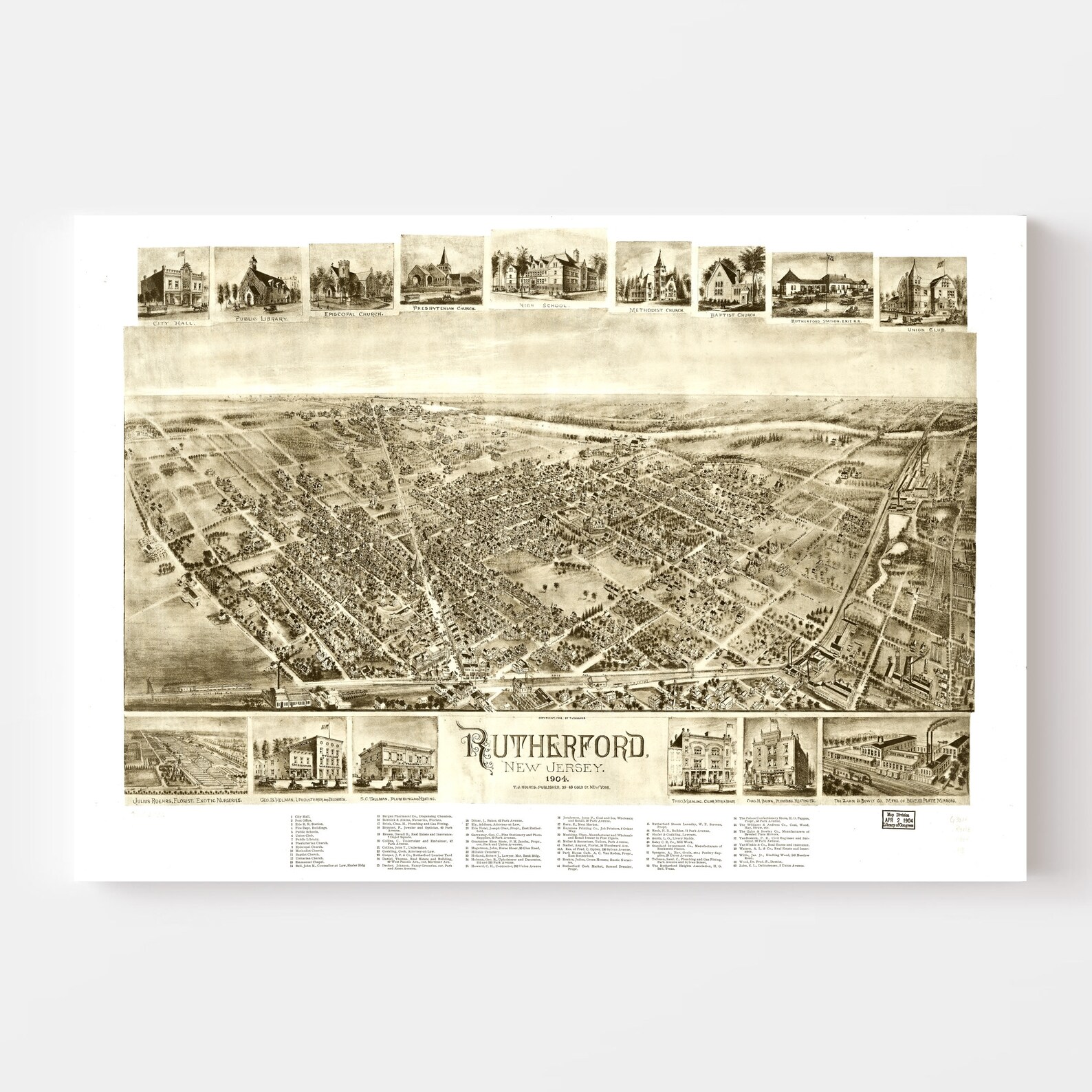Rutherford Map 1904 Old Map of Rutherford New Jersey Art - Etsy