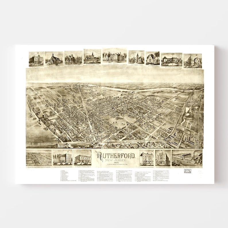 Rutherford Map 1904 Old Map of Rutherford New Jersey Art - Etsy
