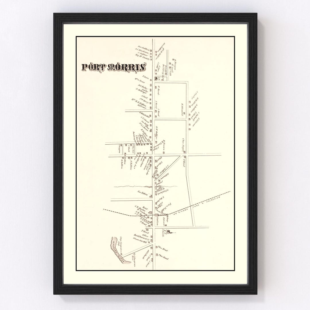 Port Morris Map 1876, Vintage Port Morris Map, Old Port Morris New ...