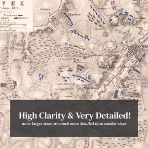 Battle of Wavre Map 1815 - Old Map of Battle of Wavre Art Vintage Print ...