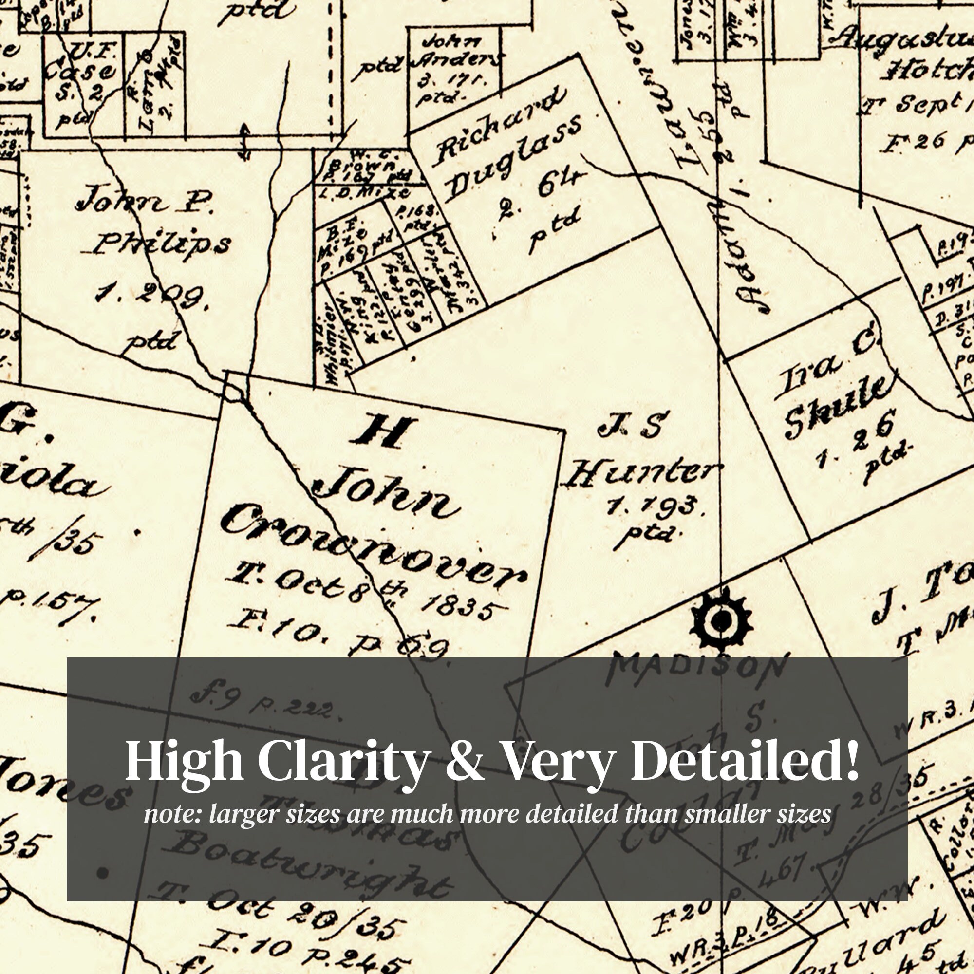 Madison County Texas Map 1879 Old Map of Madison County - Etsy