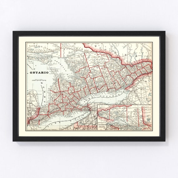 Ontario Map 1893 Old Map of Ontario Canada Art Vintage Print - Etsy