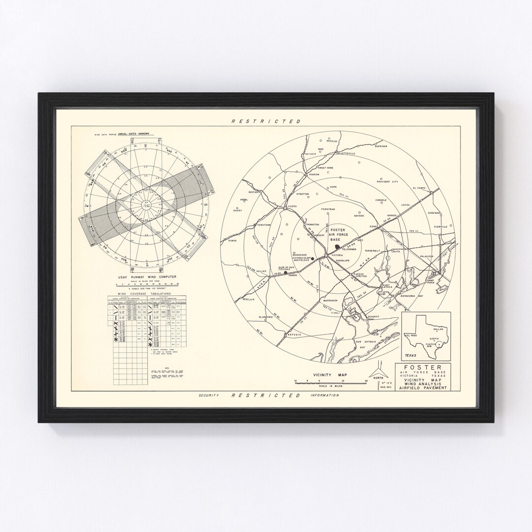 Foster Air Force Base Vicinity Map 1951 Old Map of Foster Air Force ...