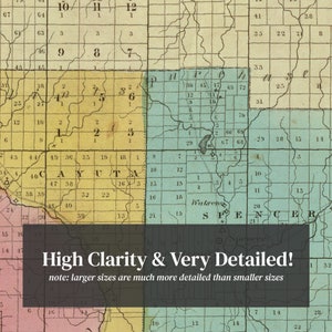 Tioga County NY Map 1829 Old Map of Owego New York Art Vintage Print ...