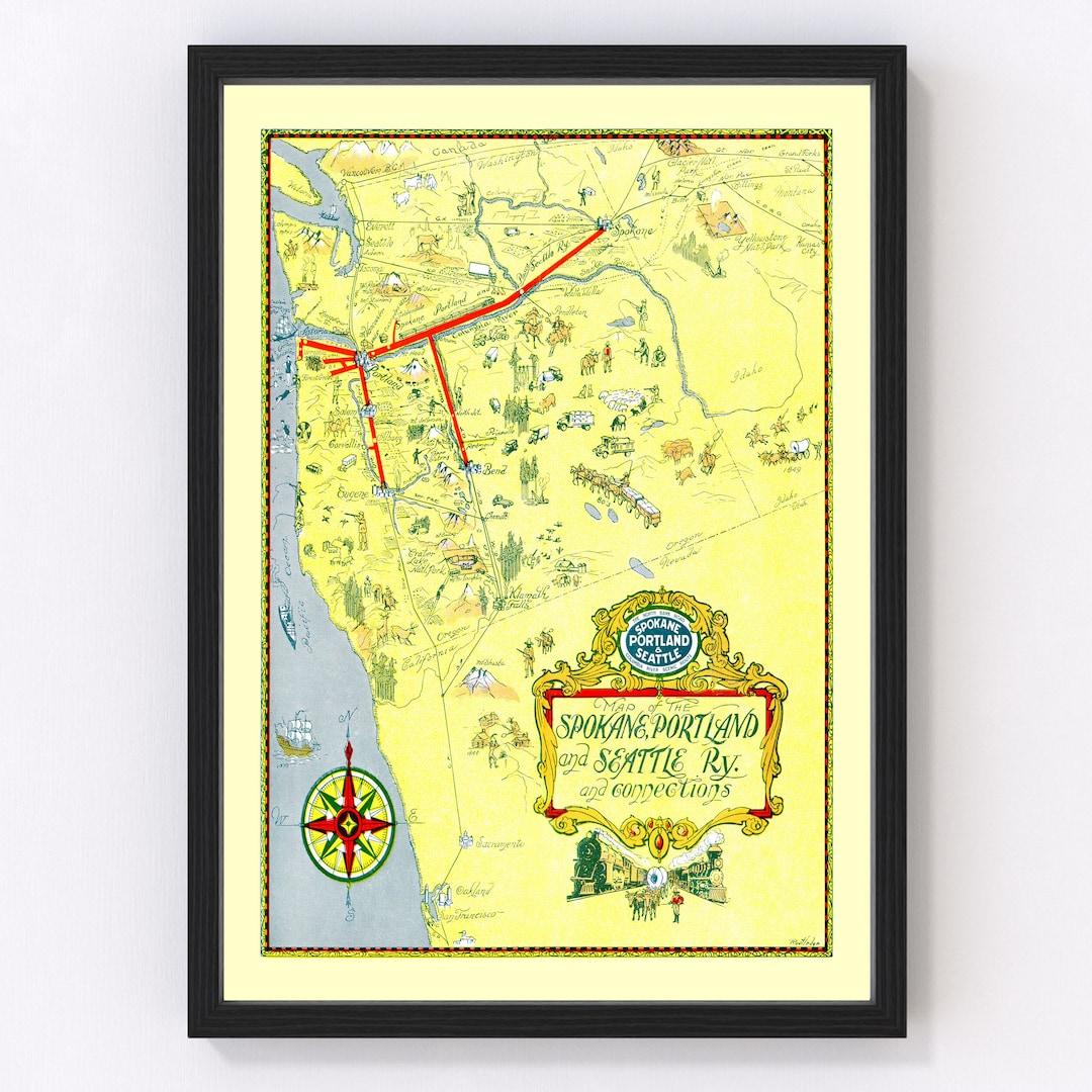 United States Railroad Map 1917 Old Railroad Map of United States Art ...