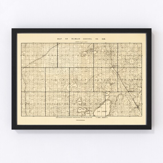 Hamlin County South Dakota Map 1897 Old Map of Hamlin County - Etsy