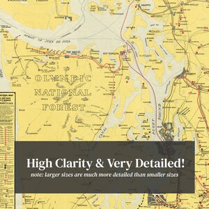 Puget Sound Country Map 1916 Old Map of Puget Sound Country Art Vintage ...