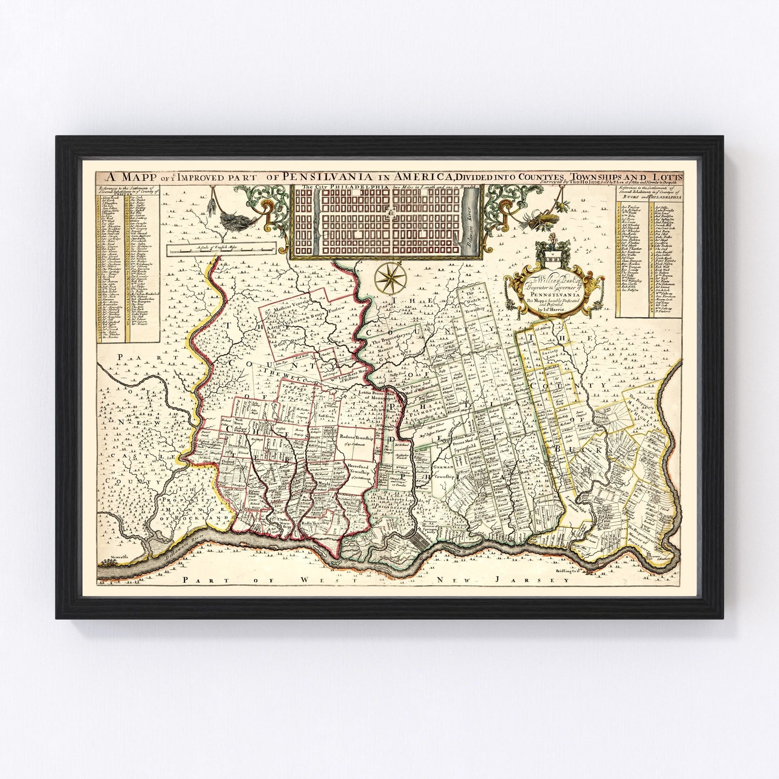 Pennsylvania Map 1687 - Old Map of Pennsylvania Art Vintage Print ...