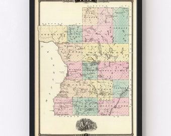 1878 Map of Polk County Wisconsin - Etsy